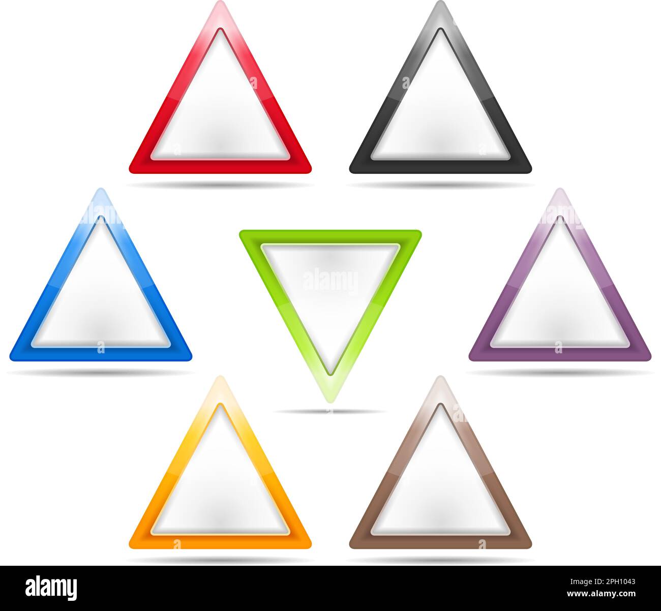 Set of blank triangle signs, vector eps10 illustration Stock Vector ...