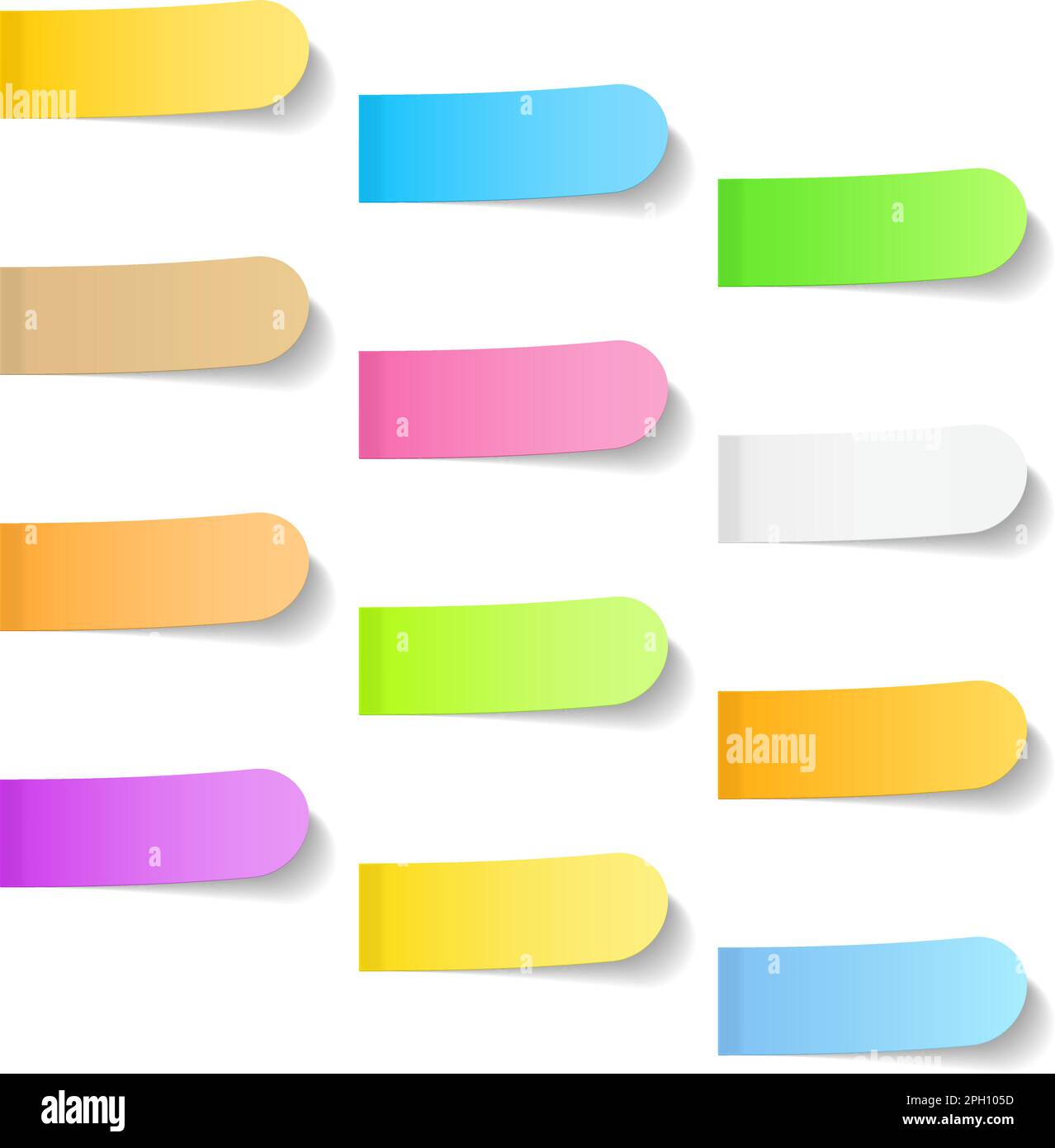 Set colored sticky papers hi-res stock photography and images - Alamy