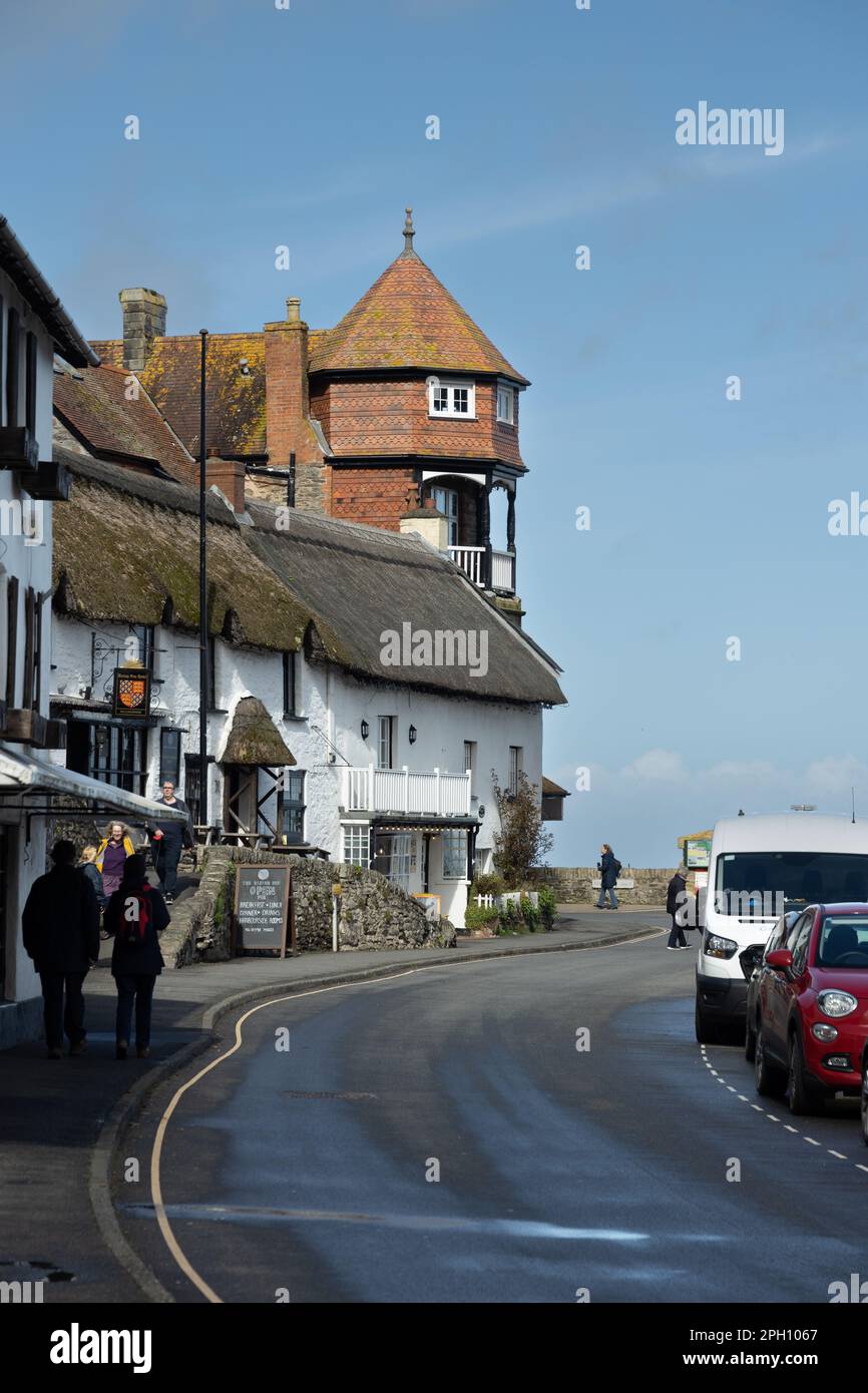 Popular seaside estuary village Lynmouth in North Devon Stock Photo - Alamy