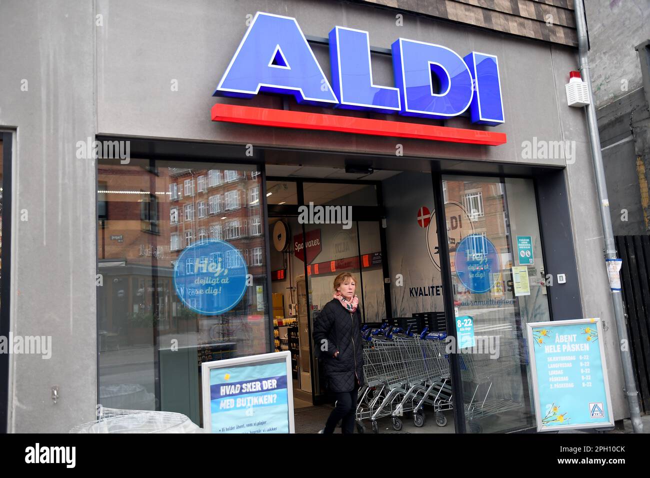 Copenhagen /Denmark/25 March 2023/ Deutsche aldi grocery store in ...