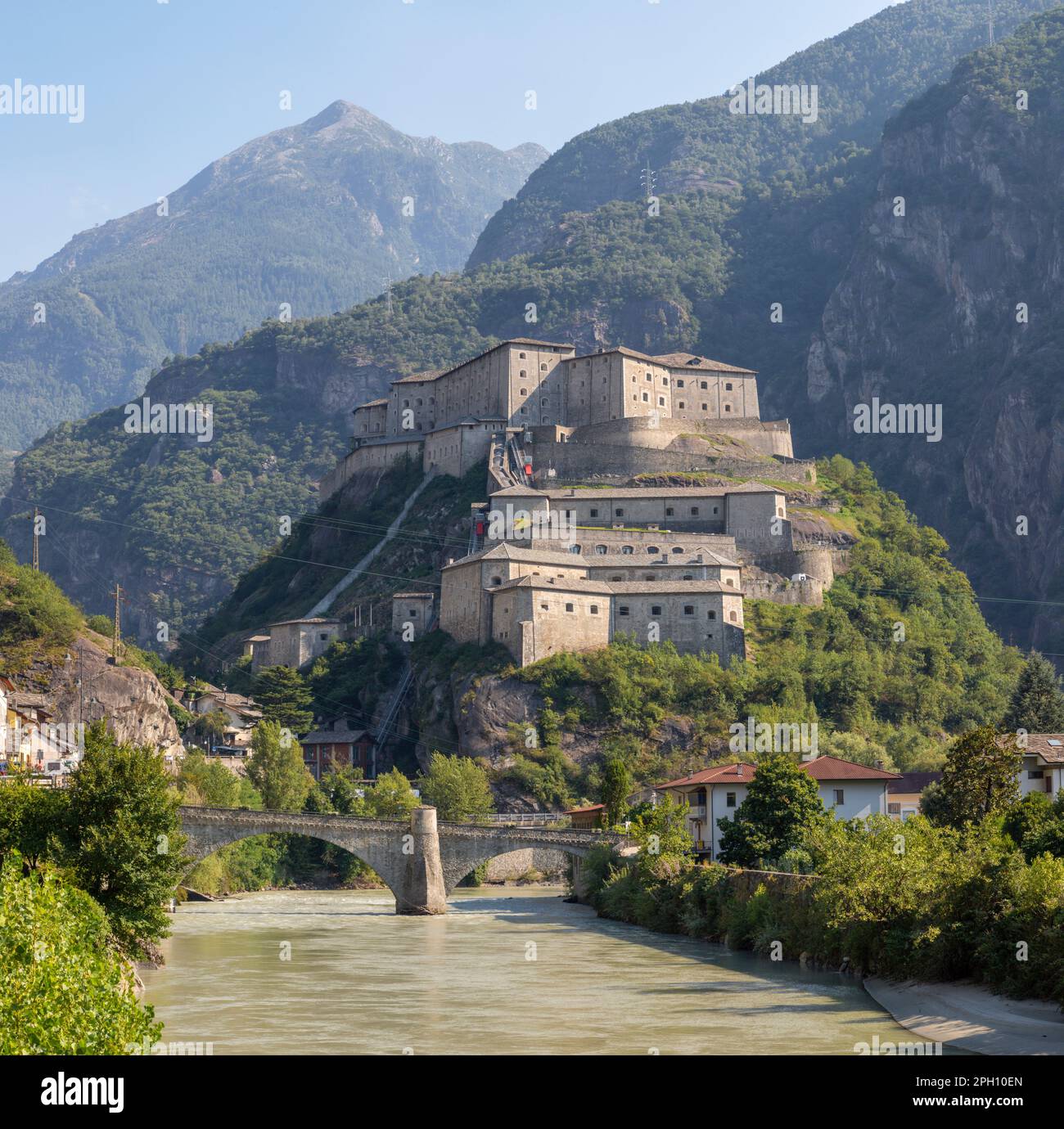 The Castello di Bardi castle in Aosta valley - Italy Stock Photo - Alamy