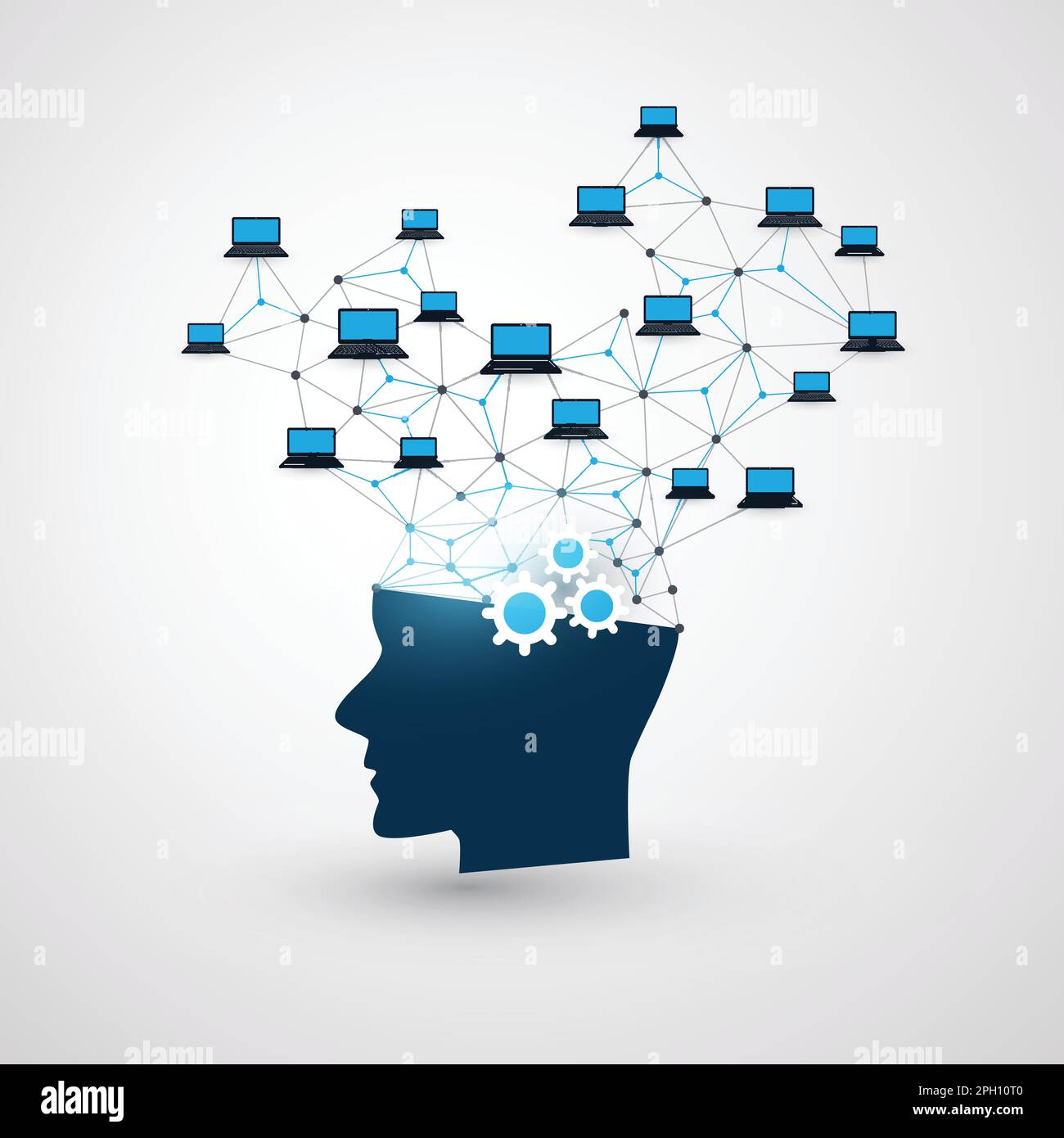 Machine Learning Artificial Intelligence Cloud Computing And Networks Design Concept Stock