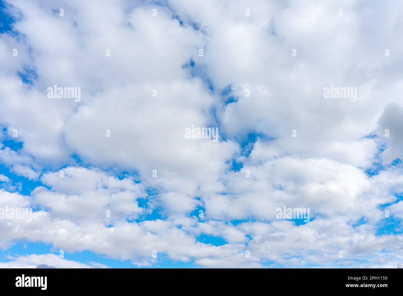 Blue sky with white clouds in sunny day. Beauty clear cloudy sky in ...