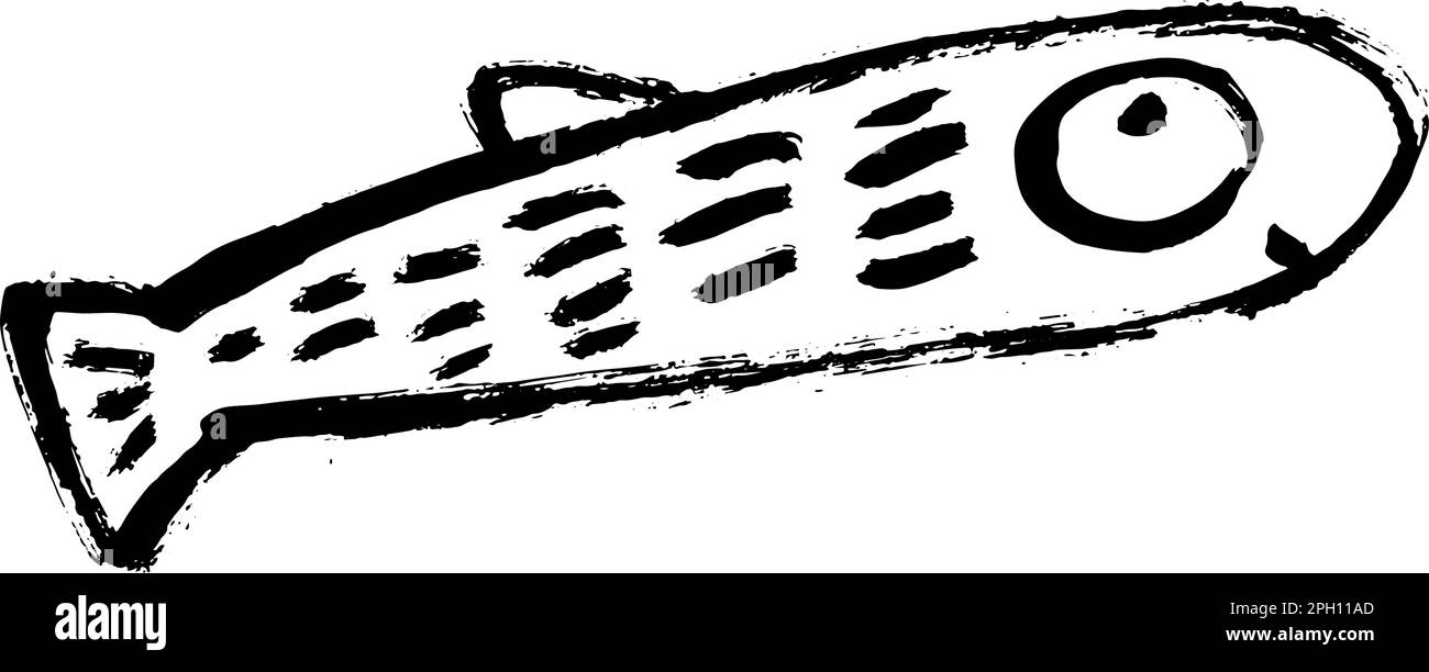 Artwork Dry Brush Ink Fish Print Stock Vector Image & Art - Alamy