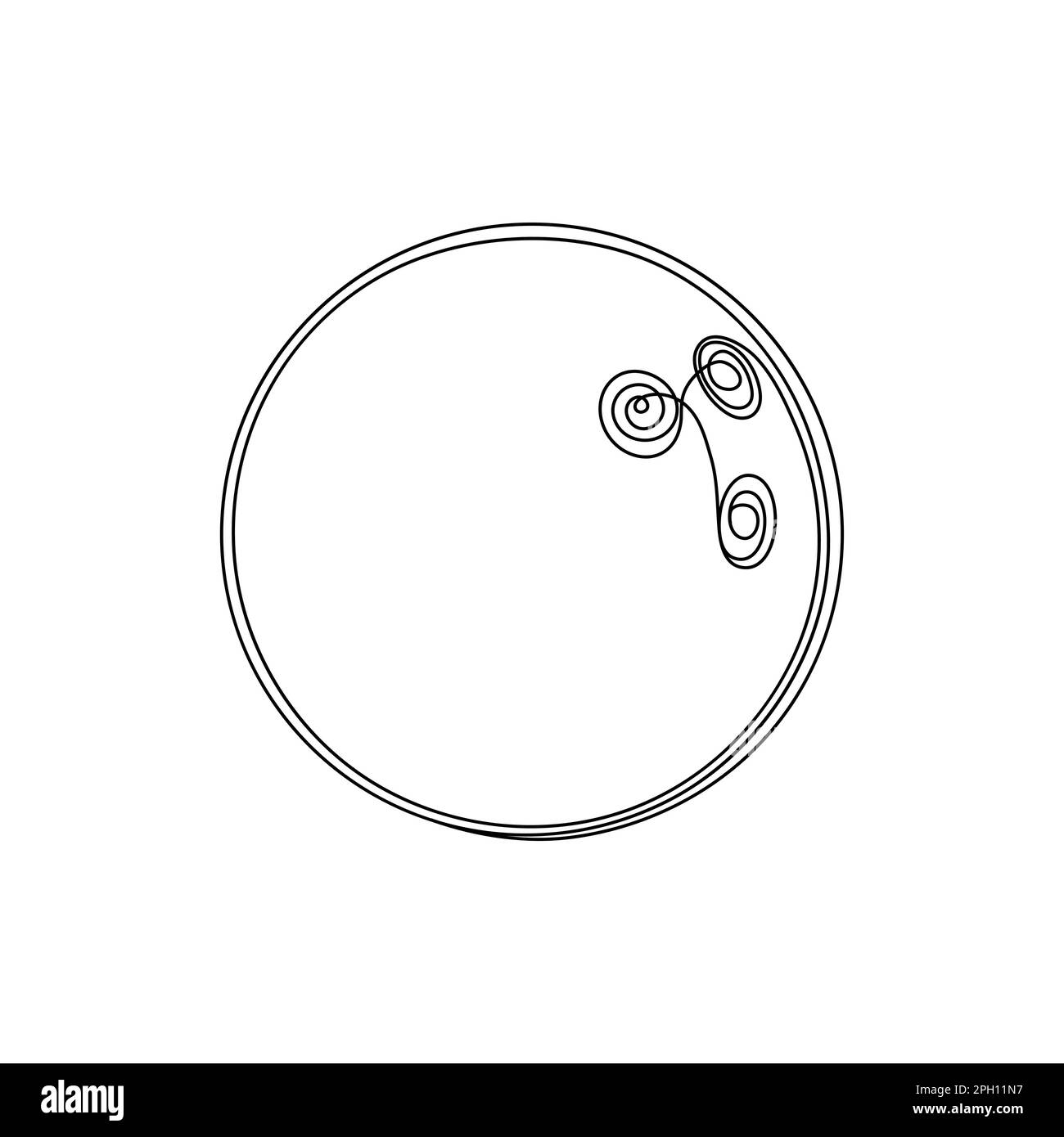 Bowling ball one line art. Continuous line drawing of ball Stock Vector ...