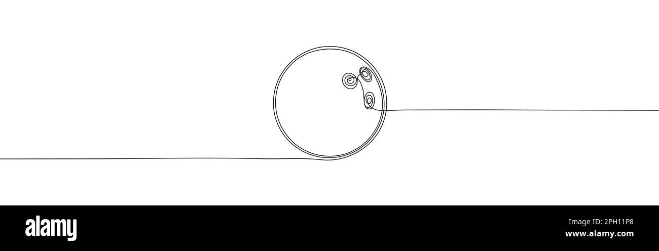 Bowling ball one line art. Continuous line drawing of ball Stock Vector ...