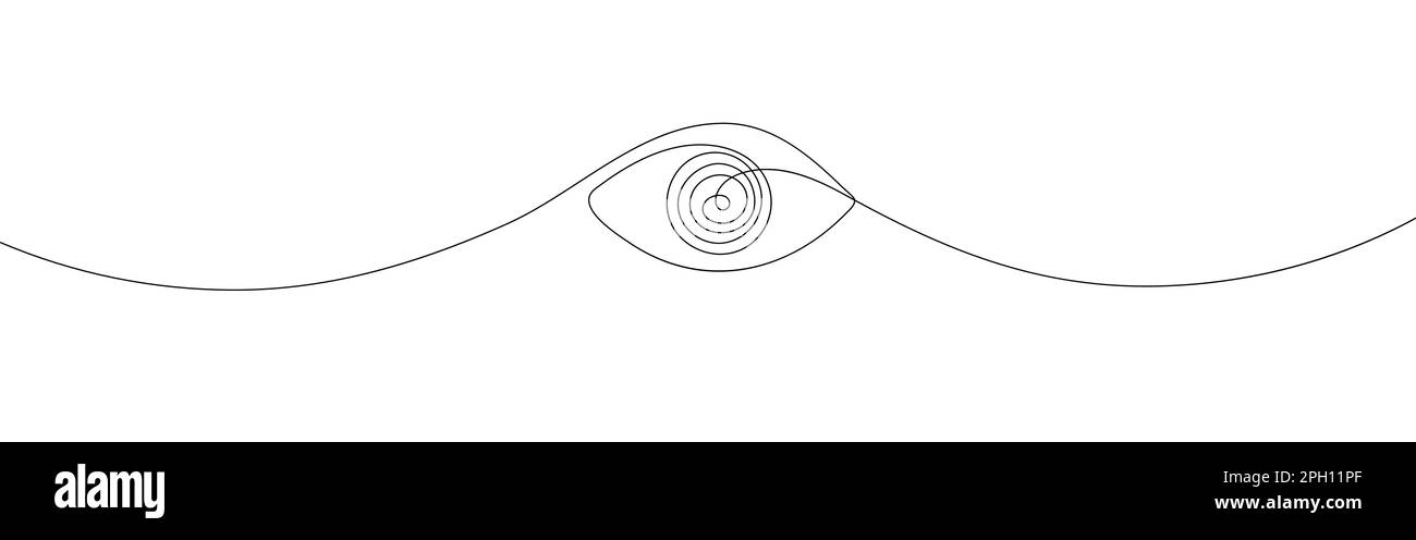 Single continuous one line art eye. design sketch outline drawing ...
