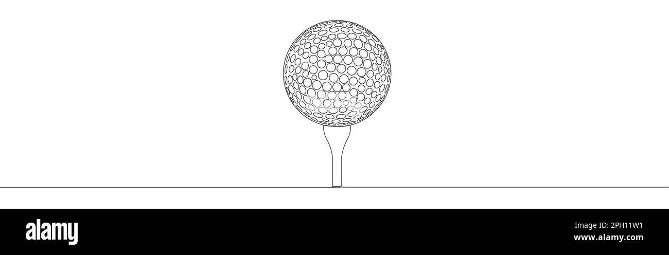 Golf ball one line art. Continuous line drawing of ball Stock Vector ...