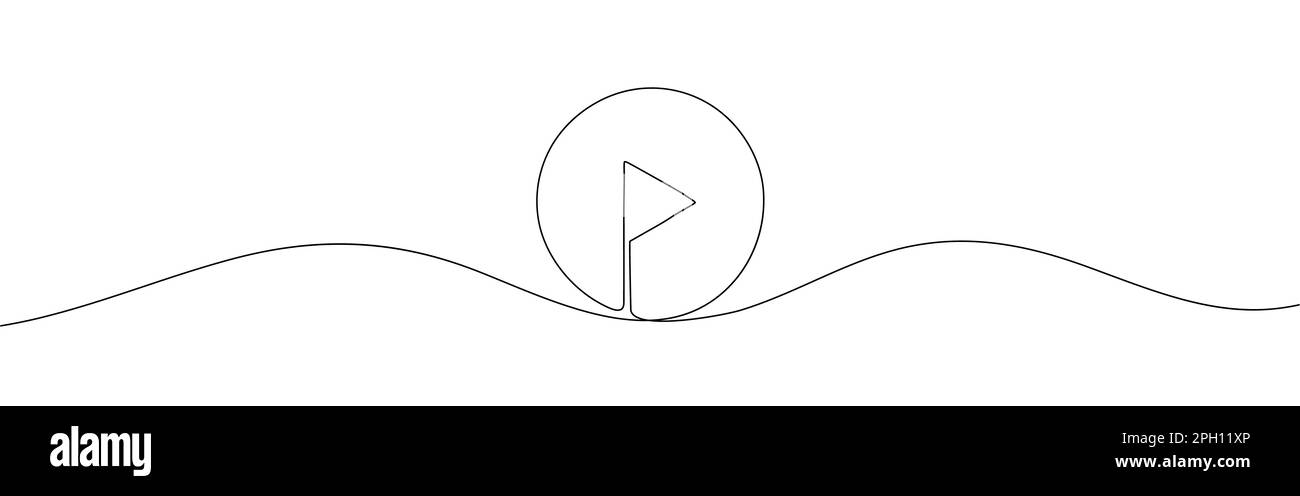 Play button one line background. One continuous line drawing of play ...
