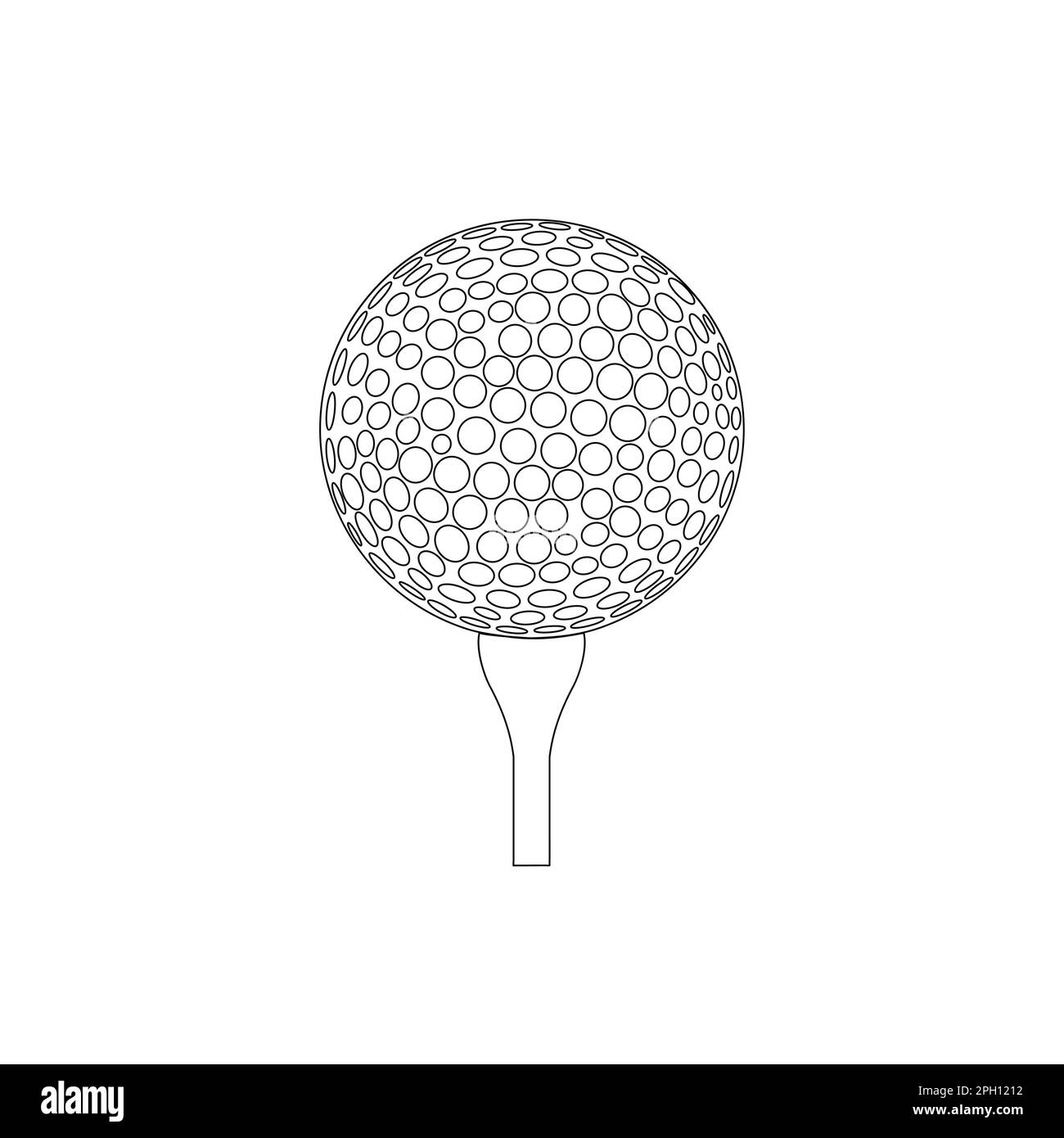 Golf ball one line art. Continuous line drawing of ball Stock Vector ...