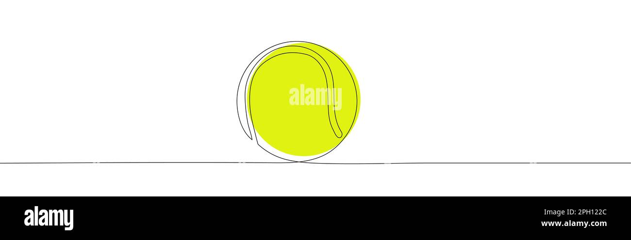 Tennis ball one line art. Continuous line drawing of ball Stock Vector ...