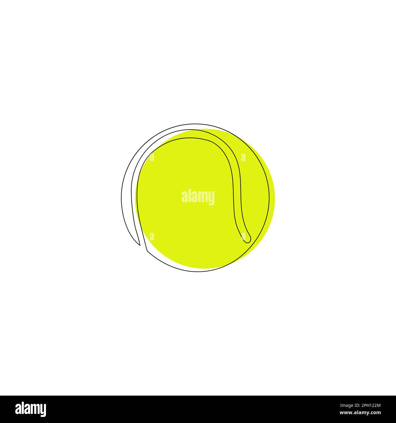 Tennis ball one line art. Continuous line drawing of ball Stock Vector ...