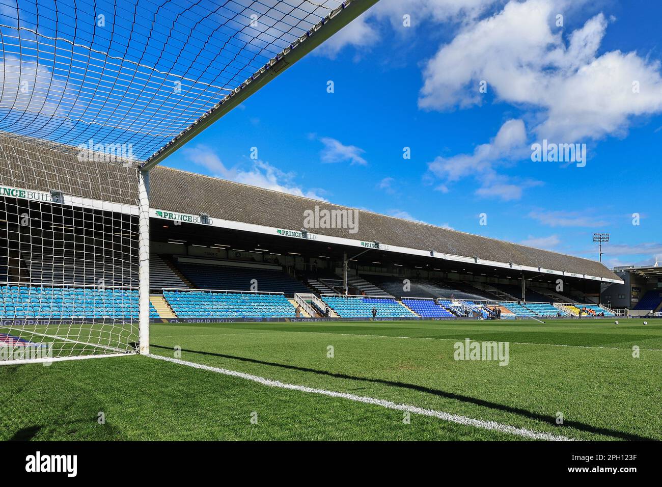 A general view of the Weston Homes Stadium ahead of the Sky Bet League ...