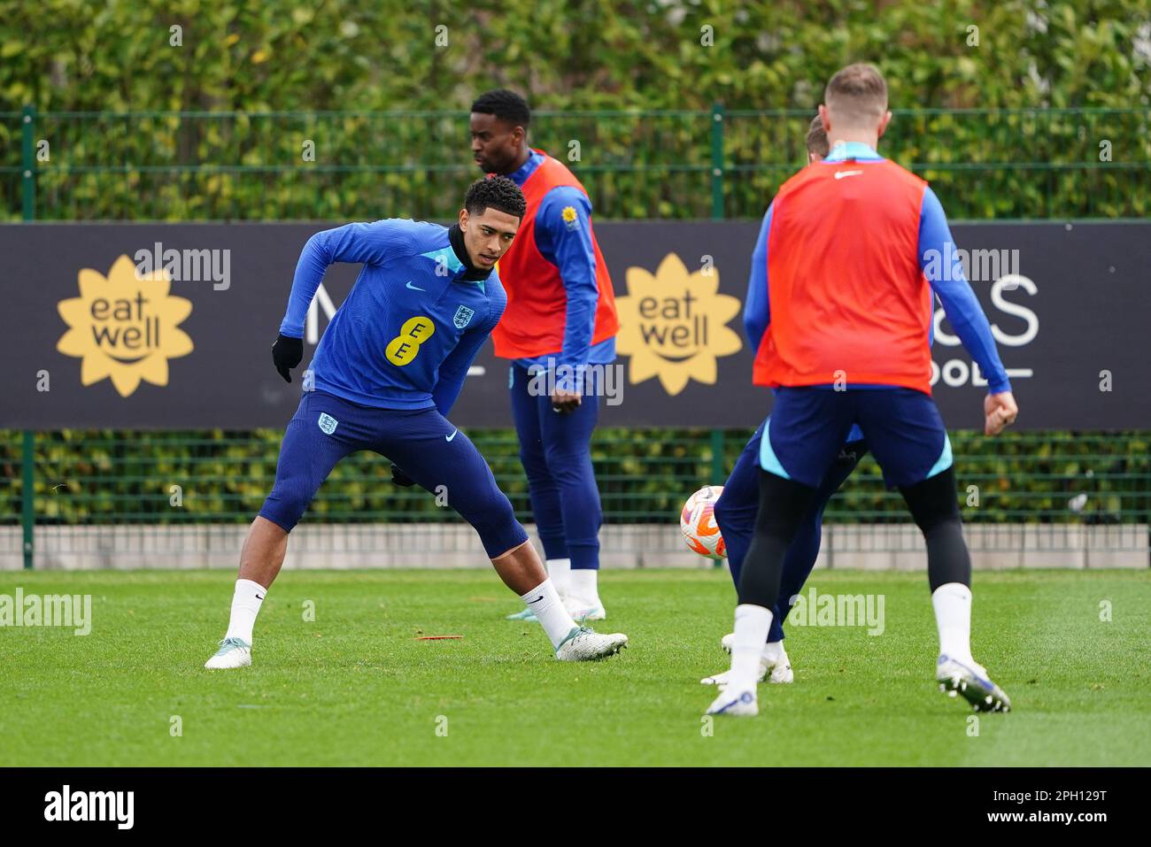 England's Jude Bellingham during a training session at the Hotspur Way ...