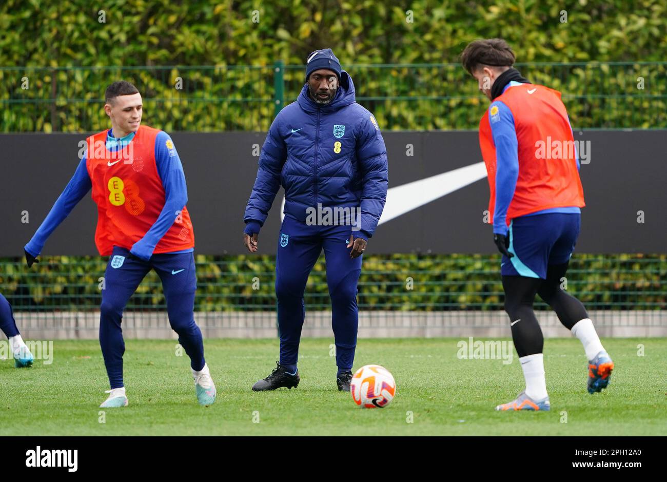England coach Jimmy Floyd Hasselbaink during a training session at the ...