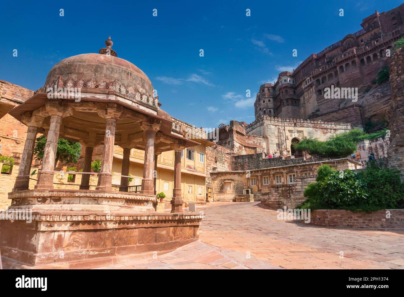 Mehrangarh fort , Jodhpur, Rajasthan, India. View of entrance of famous ...