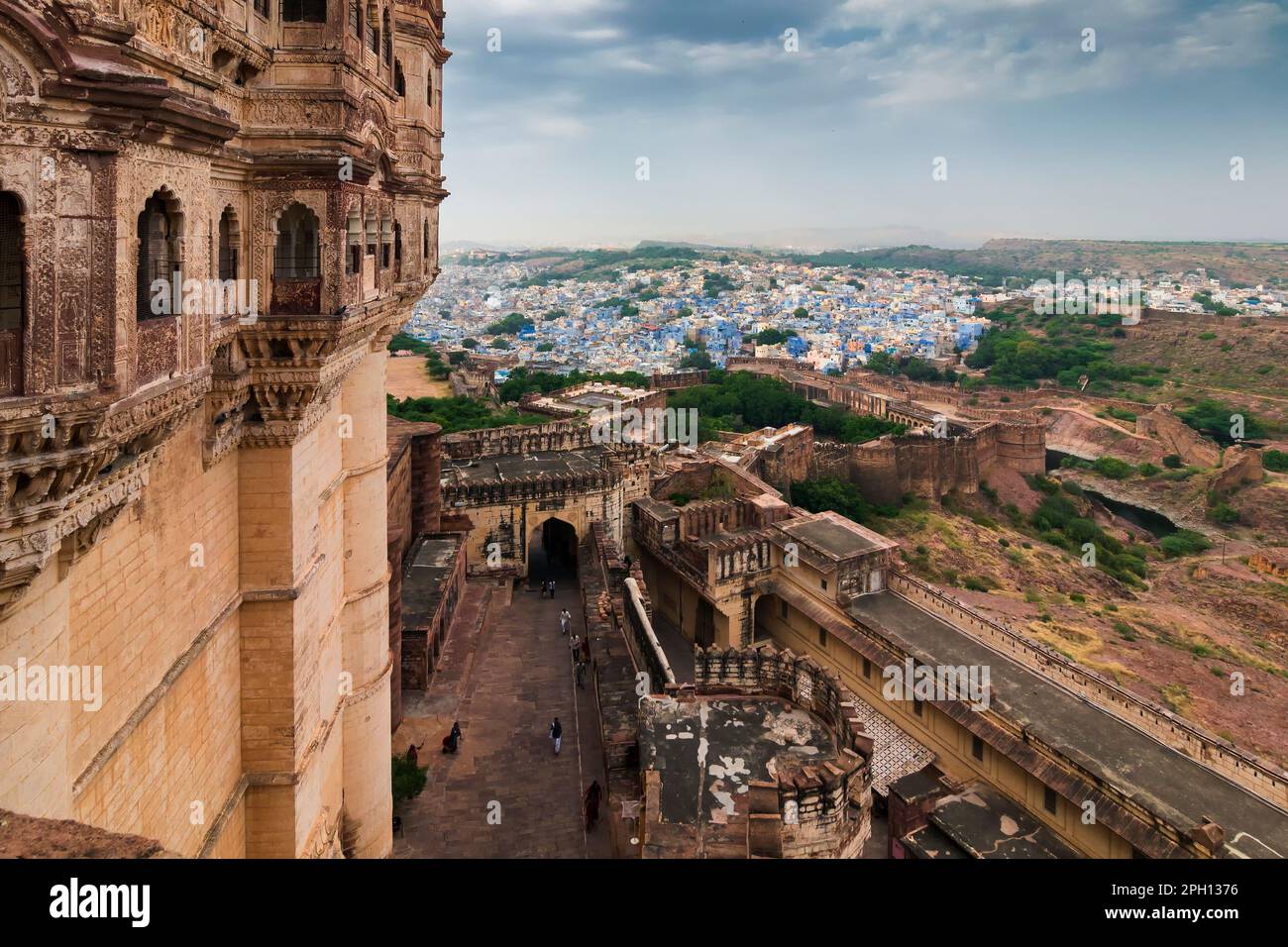 Top view of Mehrangarh fort with distant view of blue city Jodhpur ...