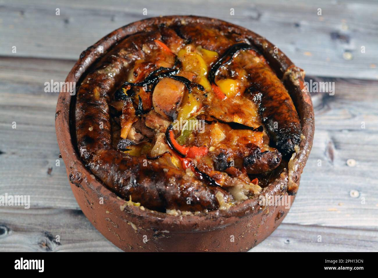 Traditional Egyptian mixture of lamb meat, sausage mumbar intestines ...