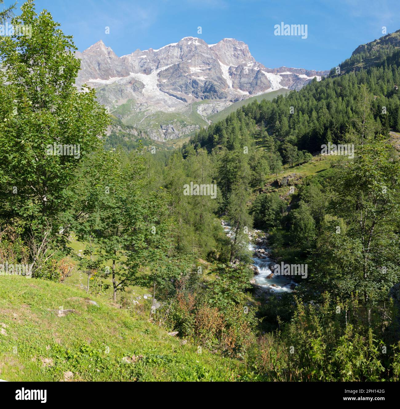 The Punta Gnifetti or Signalkuppe, Parrotspitze, Ludwigshohe, Piramide ...