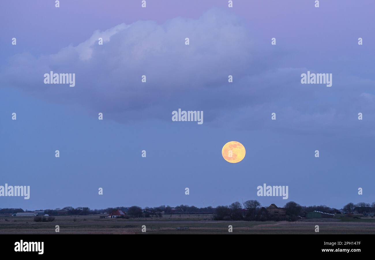 Evening sky with moon Stock Photo - Alamy