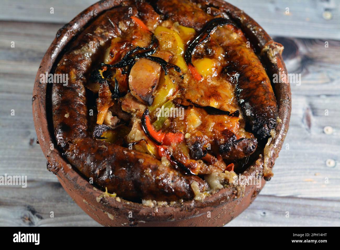 Traditional Egyptian mixture of lamb meat, sausage mumbar intestines ...