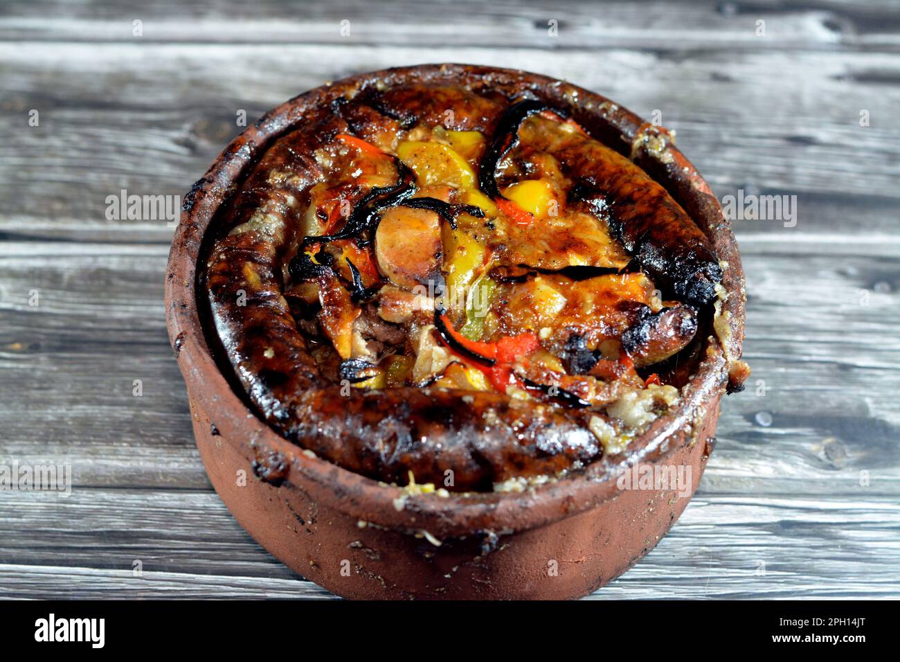 Traditional Egyptian mixture of lamb meat, sausage mumbar intestines ...