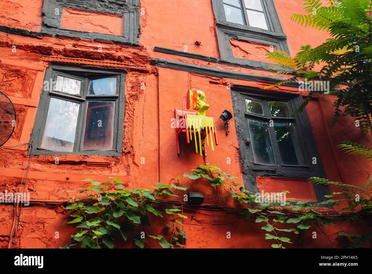 Old wooden window shutters of an mediterranean house, vintage ...