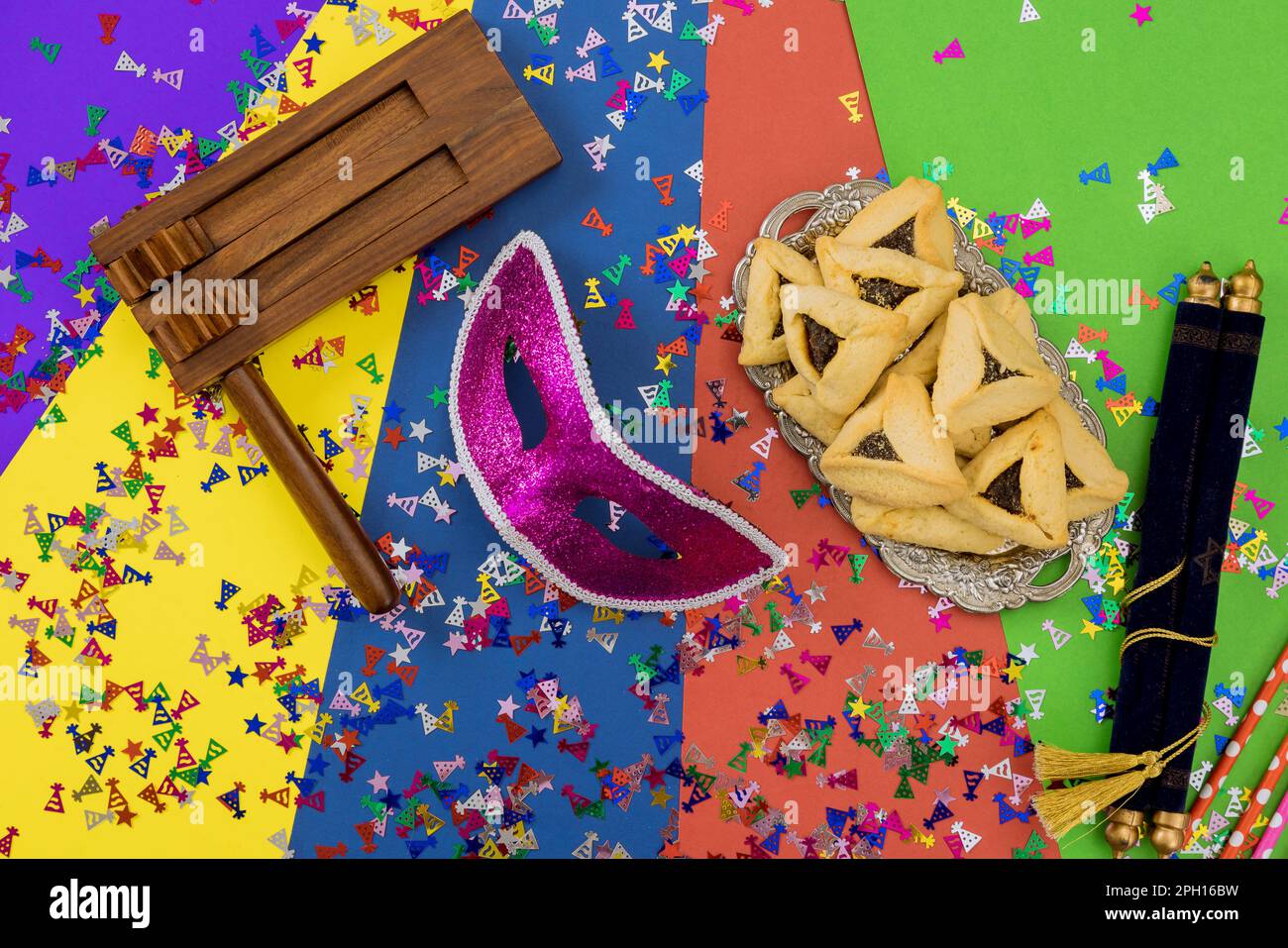 Noisemaker grogger, is traditional Purim symbol used to drown out name ...