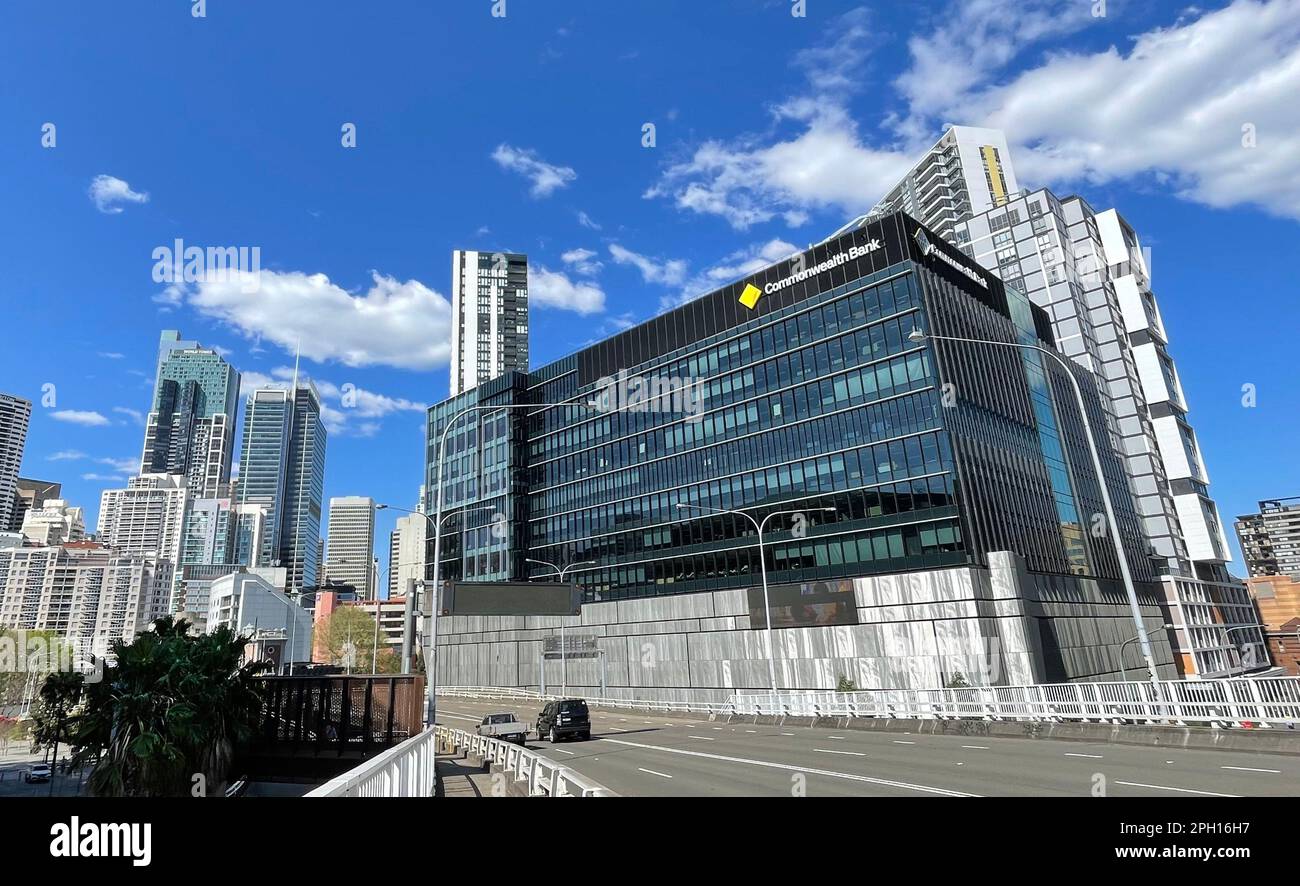 The facade building of Commonwealth Bank in Sydney, New South Wales ...