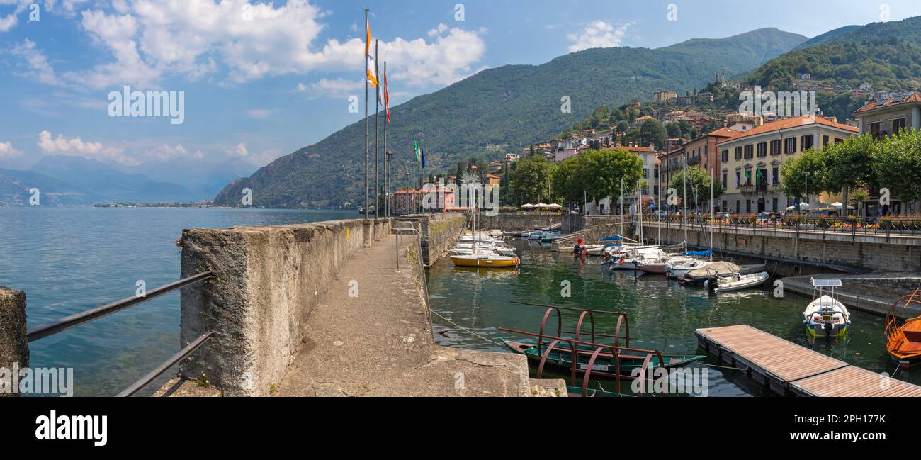 Bellano - The panorama of promenade and the como lake Stock Photo - Alamy