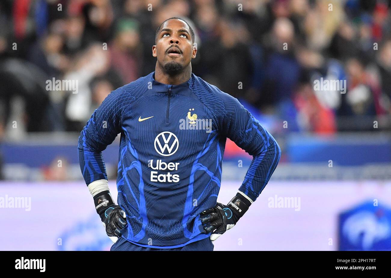 Saint Denis, France. 24th Mar, 2023. Mike Maignan of France during the UEFA Euro 2024 Qualifying ...
