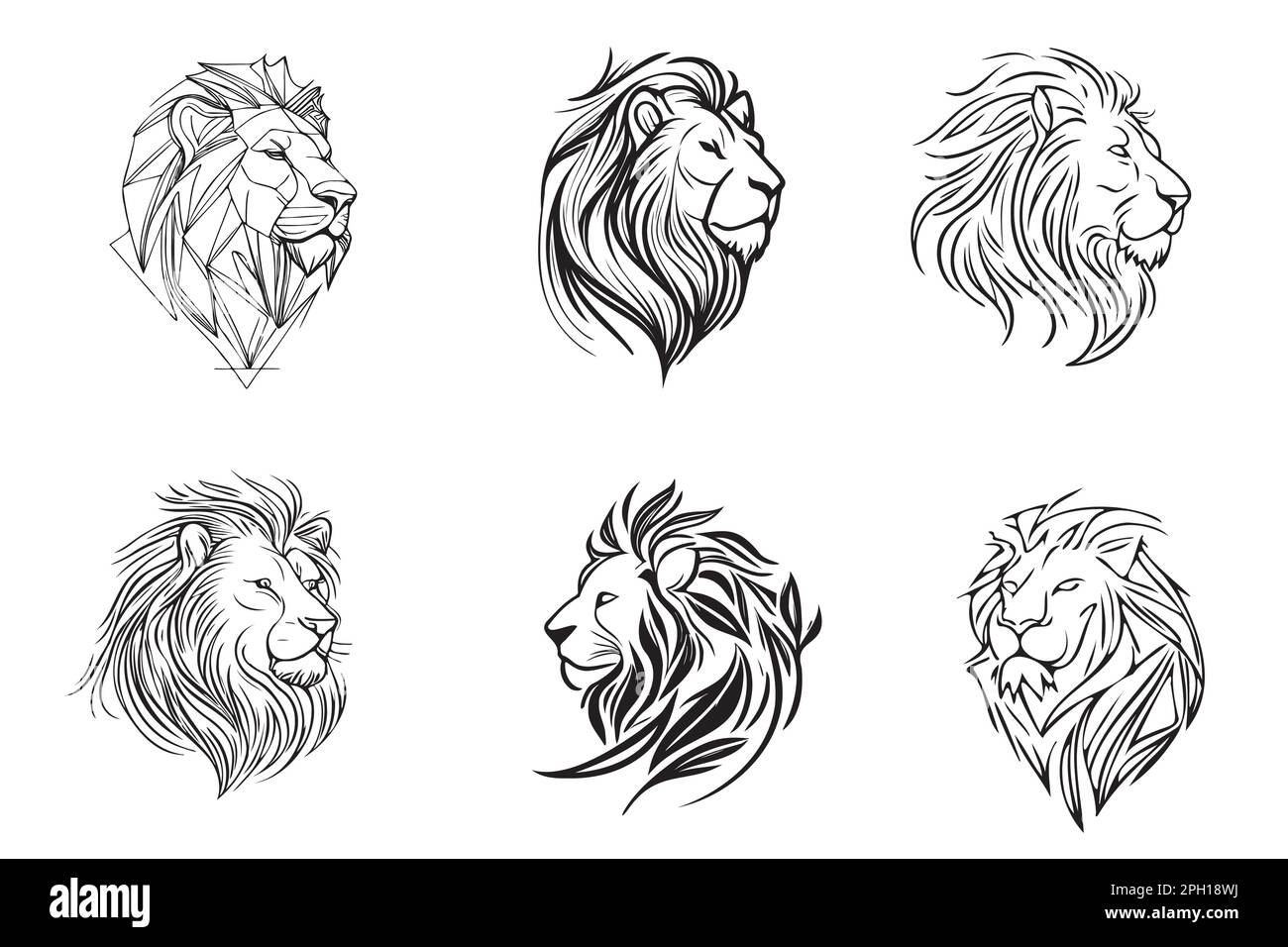 Decorative element lion head Black and White Stock Photos & Images - Alamy