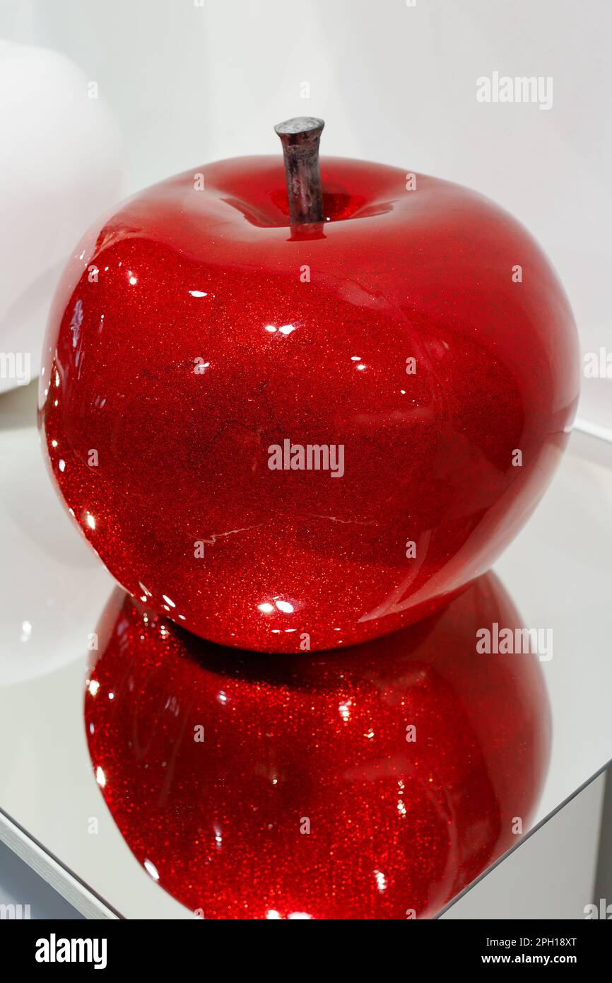 Artistic Depiction of Red Apple made of Colored and Brilliant Glass ...