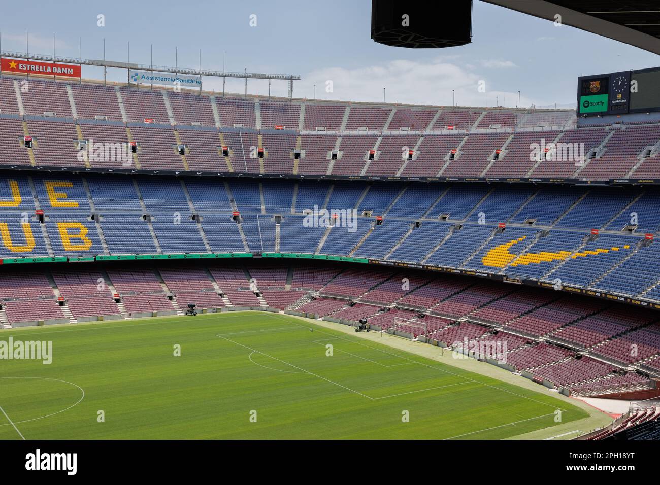 View from the highest Seats of the F.C. Barcelona Soccer Stadium, Camp ...
