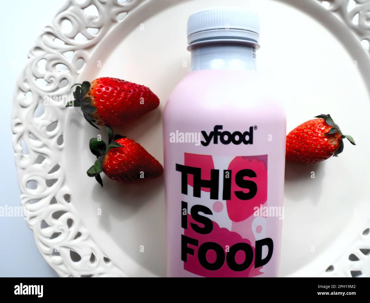 This is food drinking meal pink fresh berry Stock Photo - Alamy
