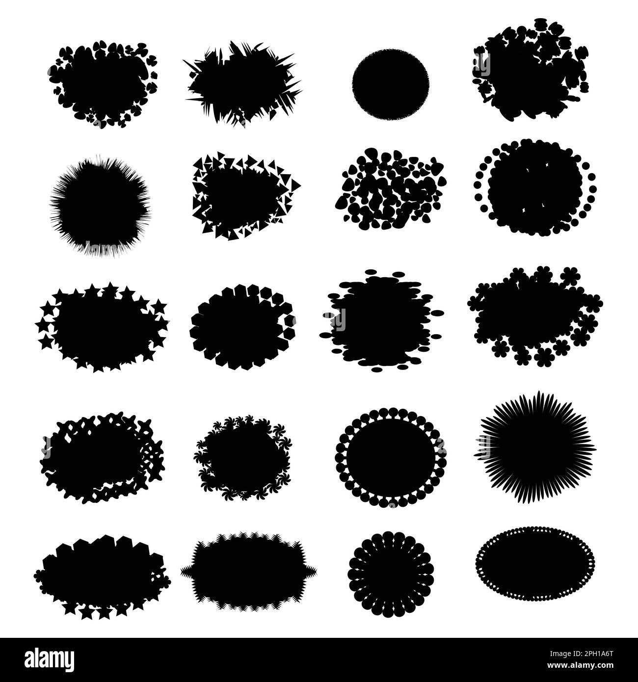 Paint brush stroke bundle, brush stroke abstract shapes, Vector black ...