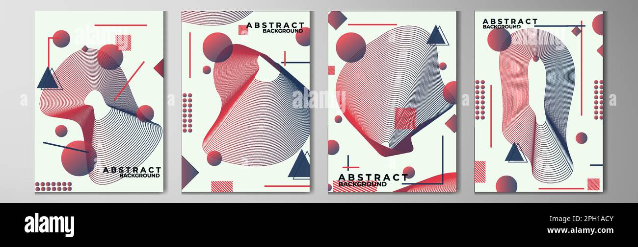 set vector abstract backgrounds. dynamic linear waveform. modern design ...