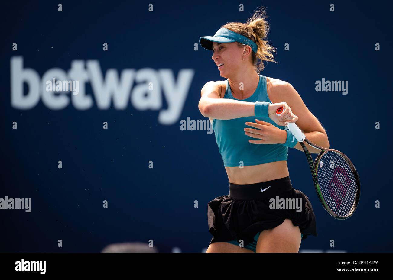 Paula Badosa of Spain in action during the second round of the 2023 ...