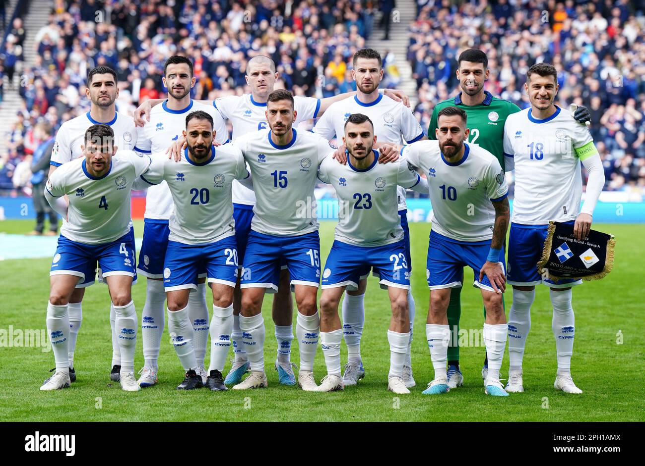 Cyprus team group before the UEFA Euro 2024 Group A qualifying match at ...