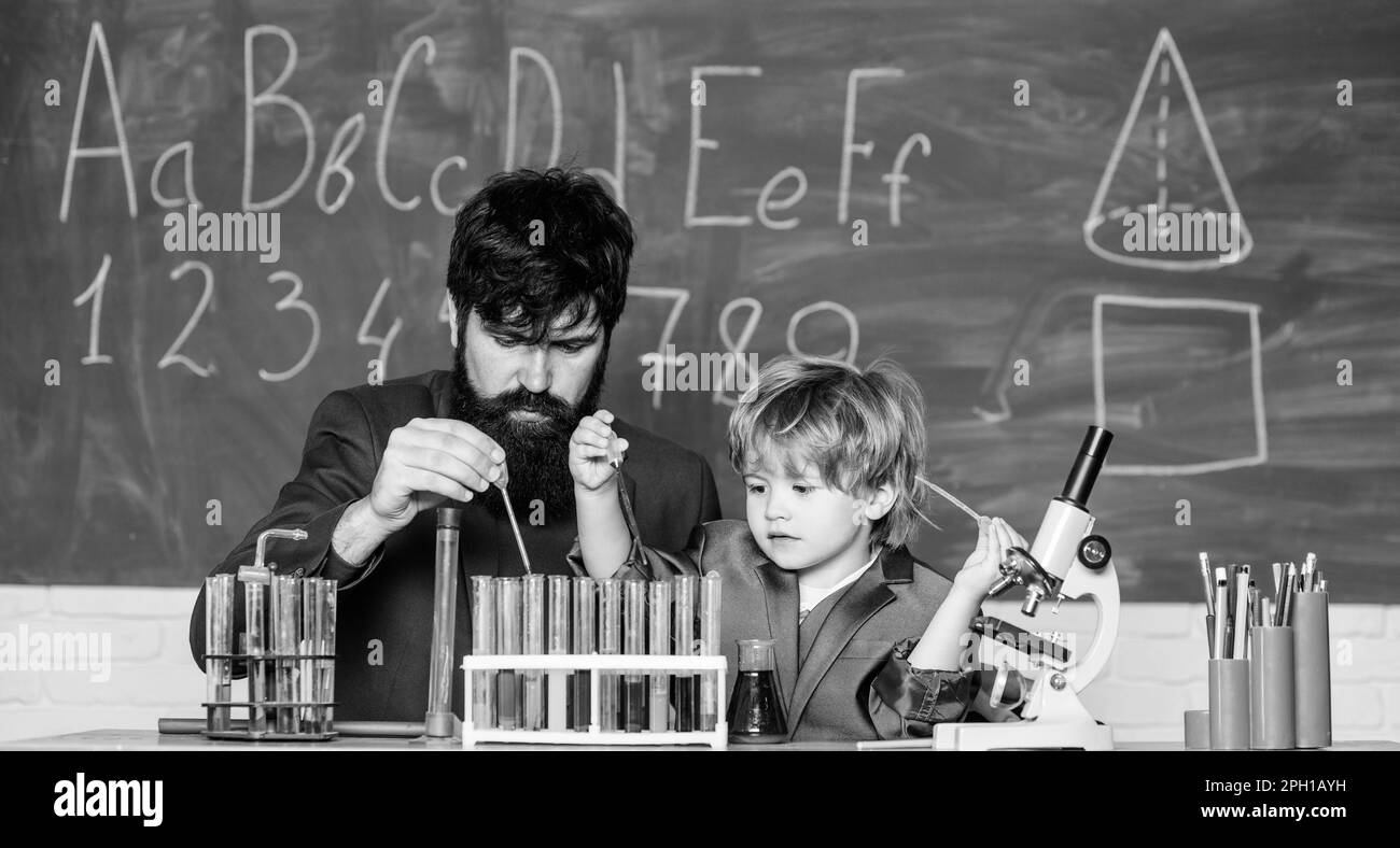 Imagination turns to innovation. Back to school. school kid scientist ...