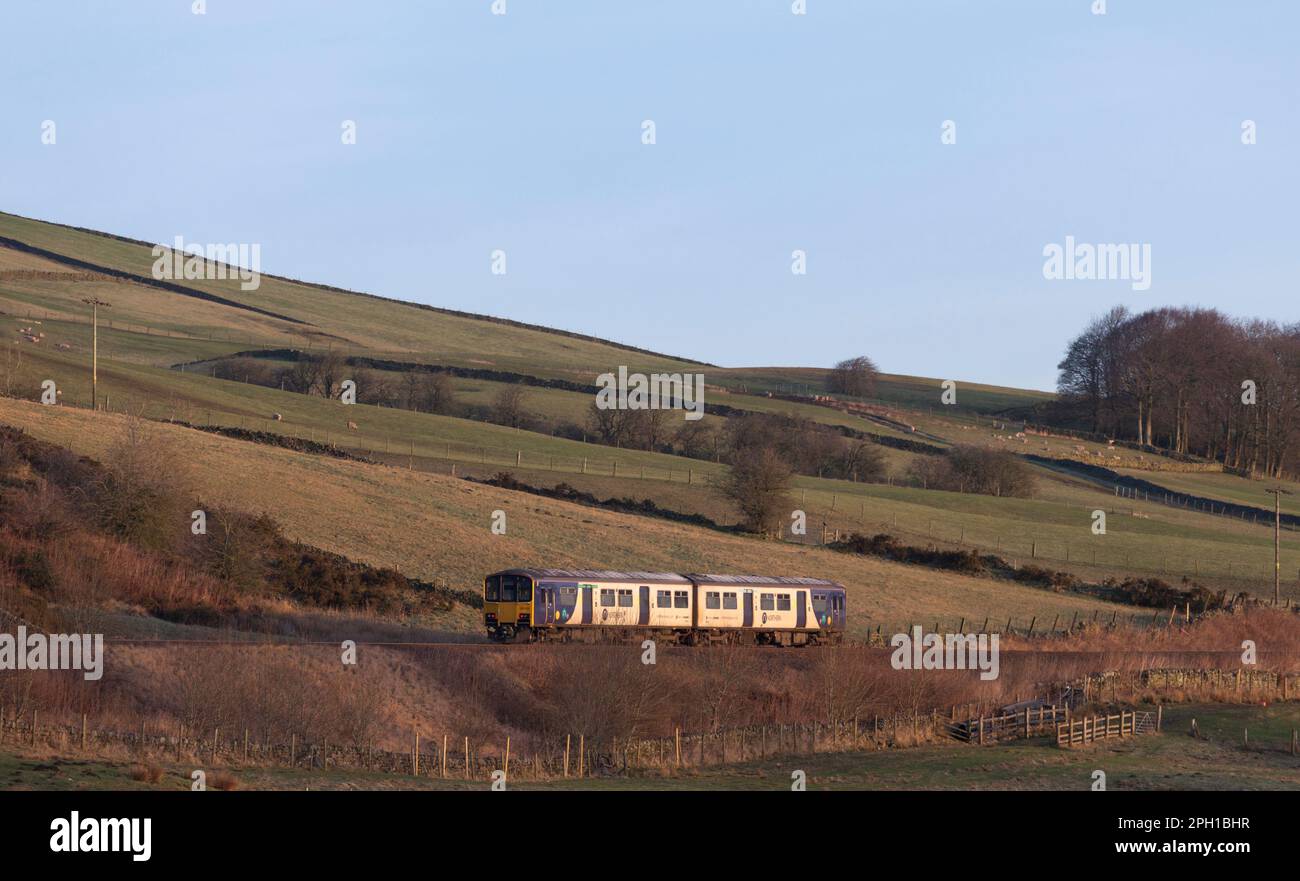 Northern Rail class 150 diesel train 150102 departing from Buxton ...