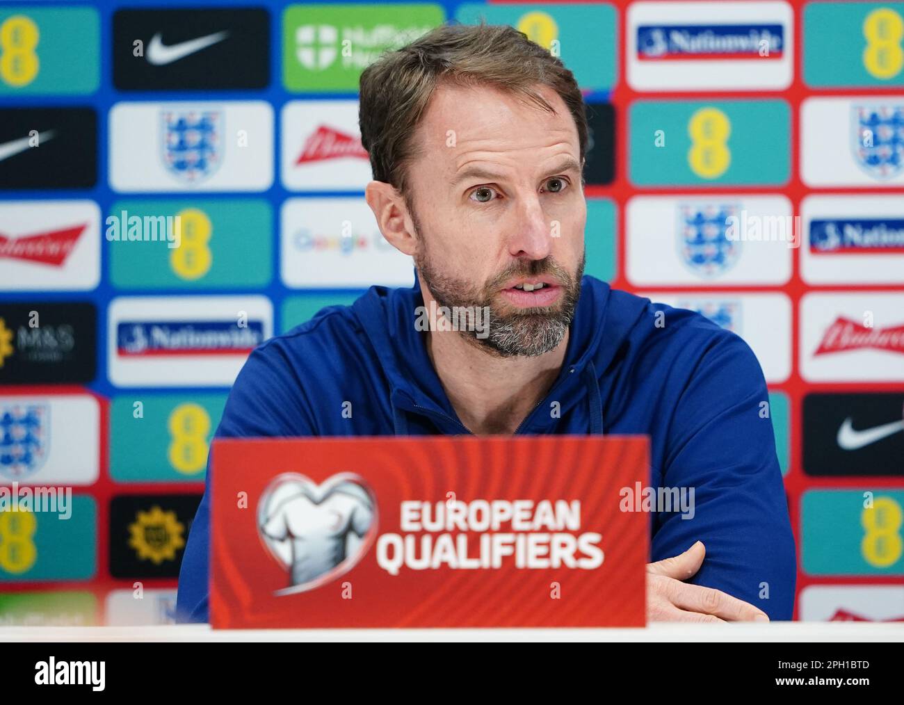 England's manager Gareth Southgate during a press conference at the ...