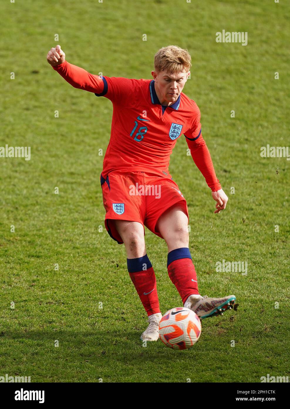 England U19's Lewis Hall during the UEFA U19 European Championship 2023 ...