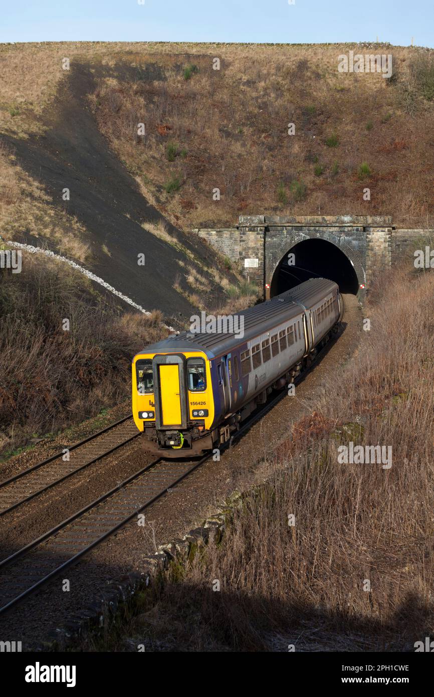 Northern rail class 156 sprinter train 156426 leaving Barmoor Clough ...