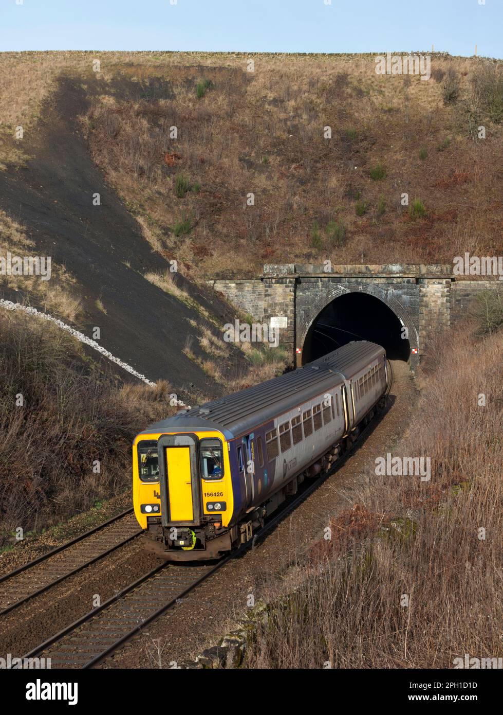 Northern rail class 156 sprinter train 156426 leaving Barmoor Clough ...