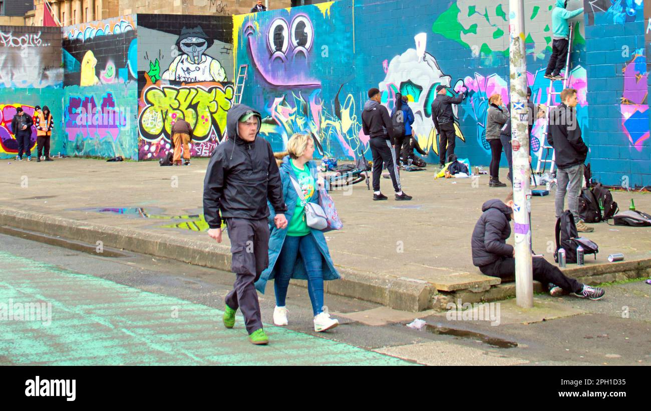 Glasgow, Scotland, UK 25tht March, 2023. Clyde walkway graffiti ...