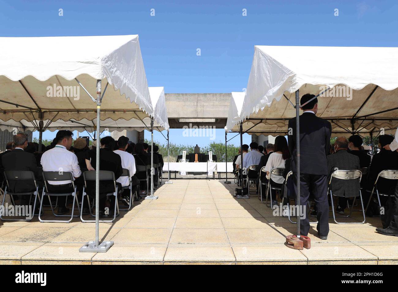 Tetsuro Teramoto, president of Iwo Jima Association of Japan, attends a ...