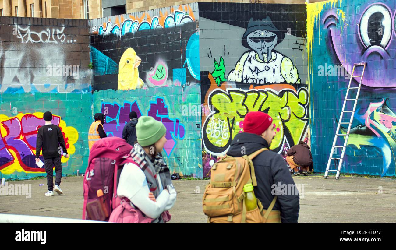 Glasgow, Scotland, UK 25tht March, 2023. Clyde walkway graffiti ...