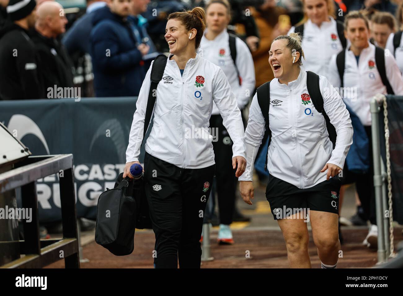 Newcastle on Saturday 25th March 2023. Sarah Hunter (left) and ...