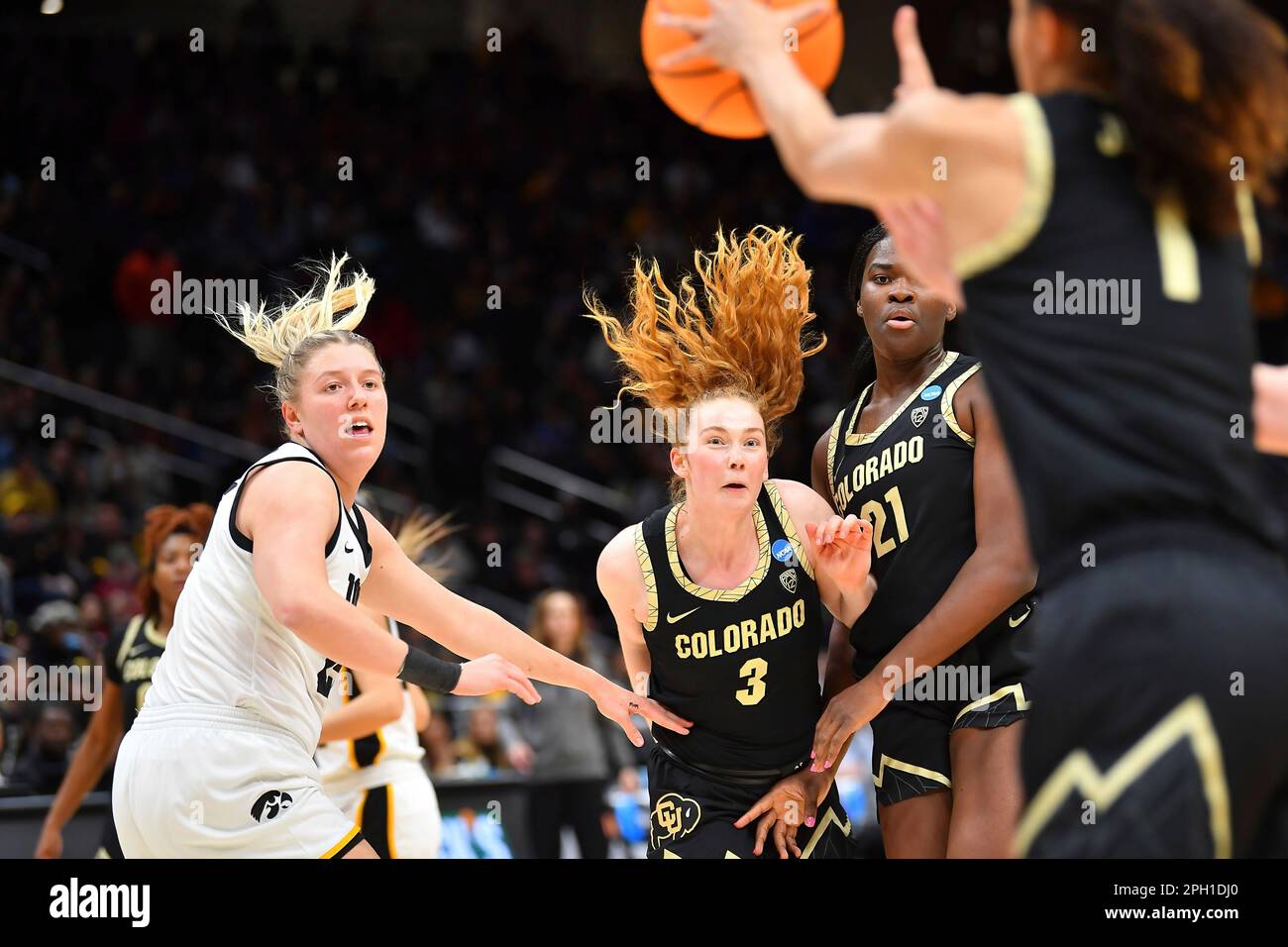 March 24, 2023: Colorado Buffaloes guard Frida Formann (3) and Iowa ...